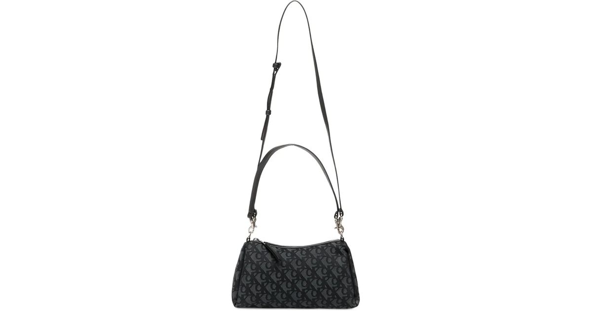 Calvin Klein Monogram-Pattern Shoulder Bag in White | Lyst