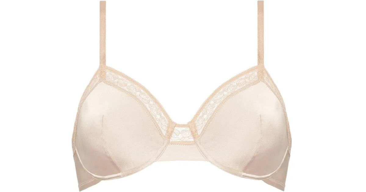 Eres Coquet Lace-Trimmed Full-Cup Bra in Natural | Lyst