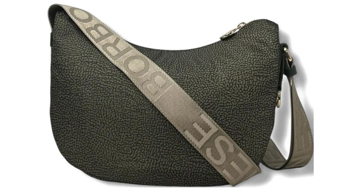 Borbonese Small Luna Crossbody Bag in Grey | Lyst UK