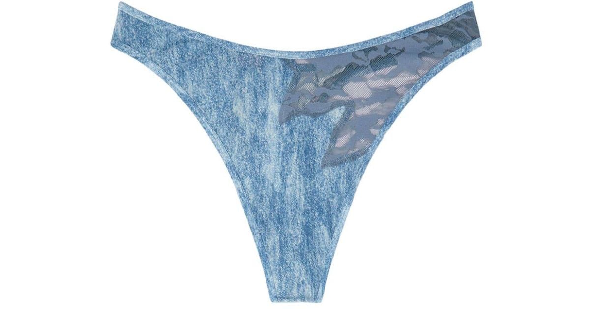 DIESEL X Savage X Fenty Camouflage Thong in Blue | Lyst
