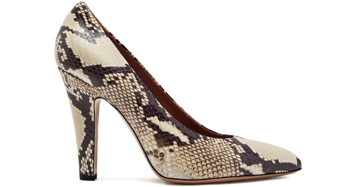 Paris Texas 100Mm Elsa Snake-Print Pumps in Brown | Lyst