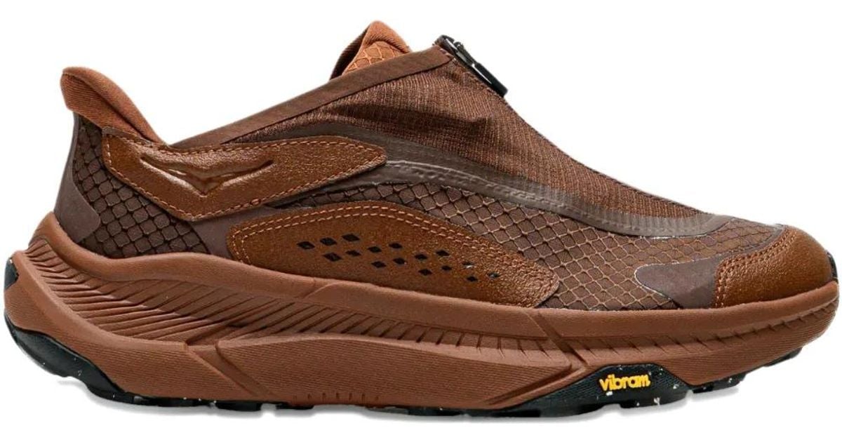 Hoka One One Project Transport Zip-Detail Sneakers in Brown | Lyst UK