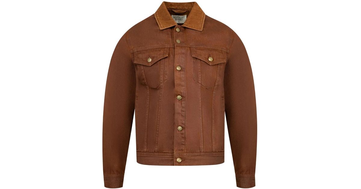 MIDNIGHT RODEO Buttoned-Cuffs Jacket in Brown for Men | Lyst UK