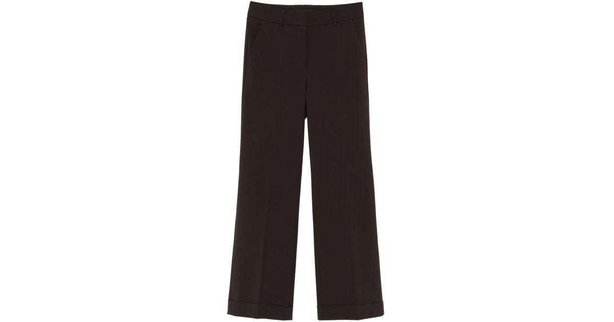 Cambio Cuffed Wide-Leg Trousers in Brown | Lyst UK