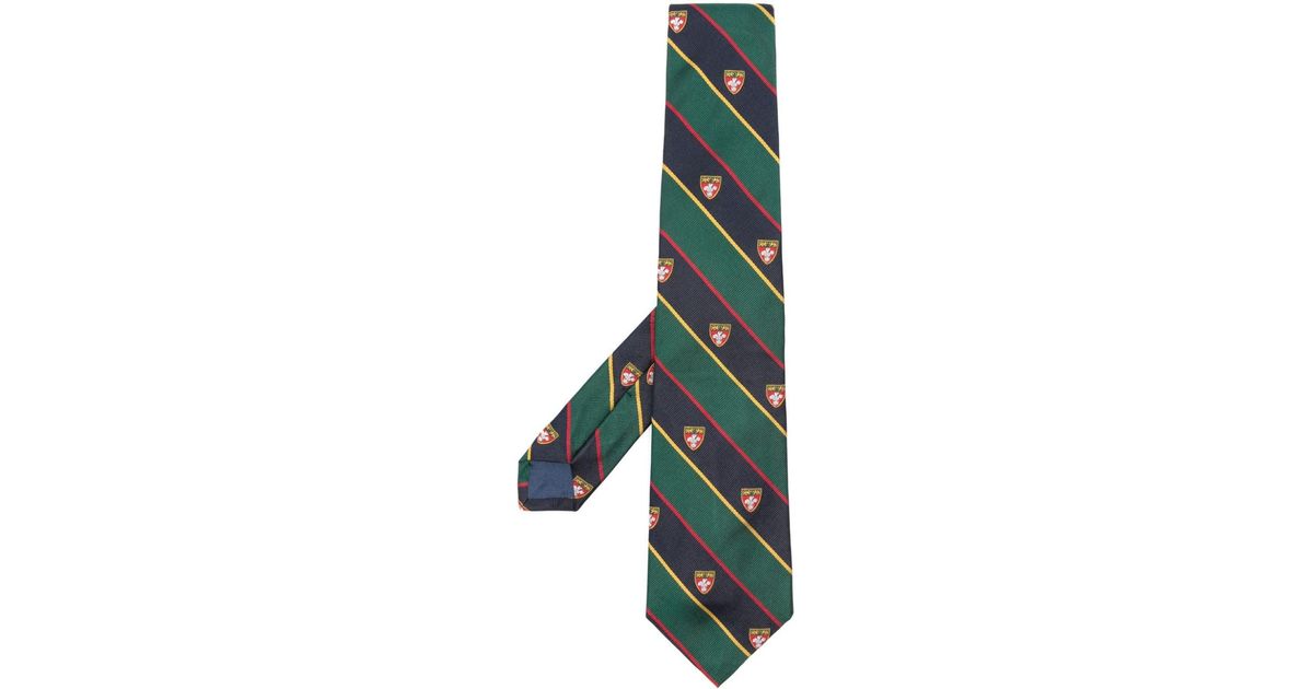 Polo Ralph Lauren Repp Club Striped Silk Tie in Green for Men | Lyst