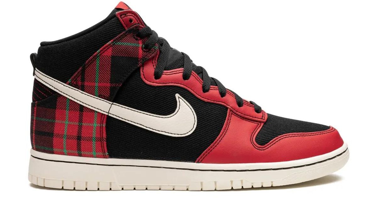 Nike Dunk High "Plaid in Red for Men | Lyst
