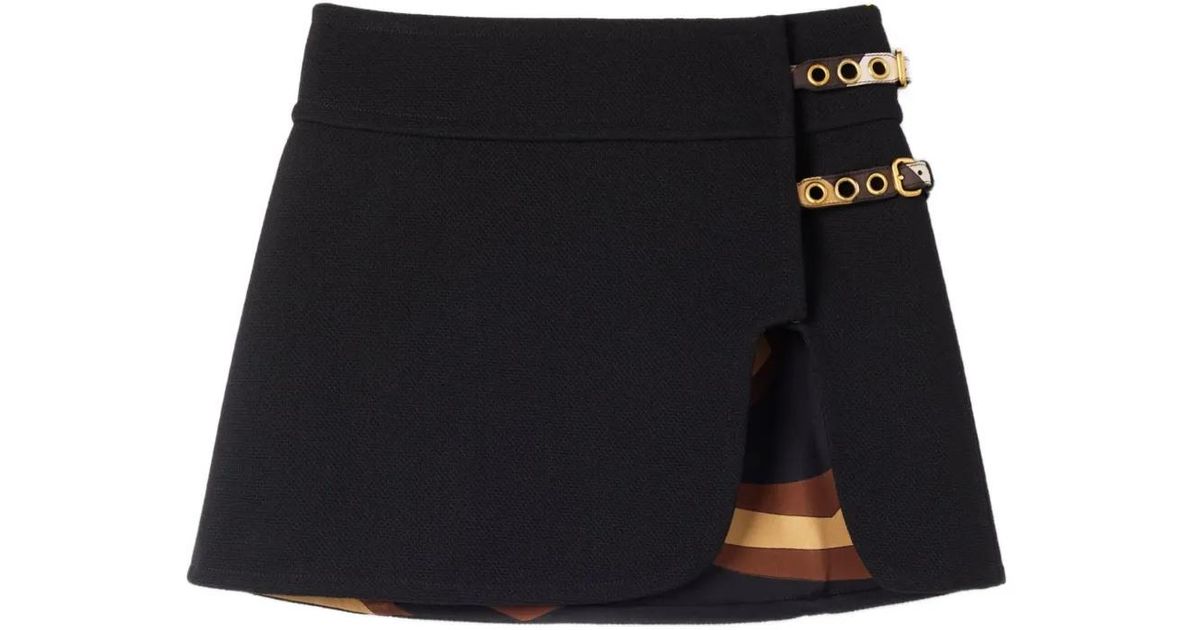 PUCCI Buckle-Detailed Mini Skirt in Black | Lyst UK