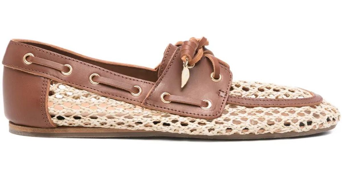 Ancient Greek Sandals Plaria Lace-Up Boat Shoes in Brown | Lyst UK