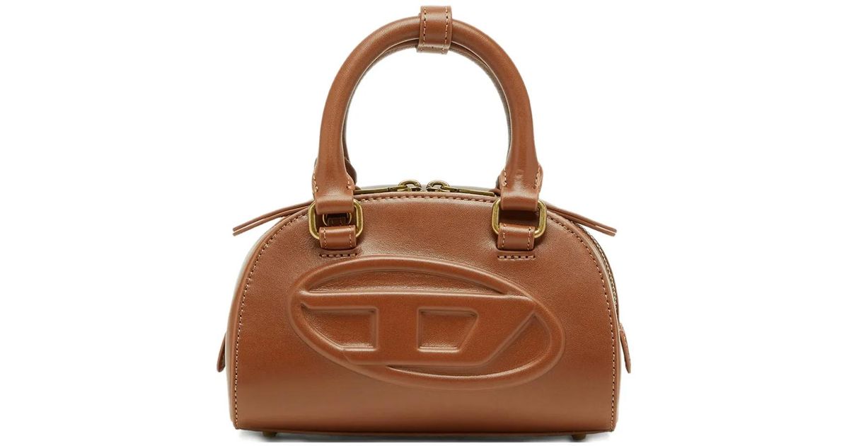 DIESEL 1Dr Dome Embossed Oval Logo Crossbody Bag in Brown | Lyst
