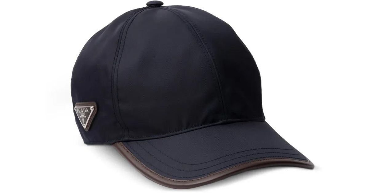 Prada Speedrock Enamelled-triangle Baseball Cap in Blue for Men | Lyst UK