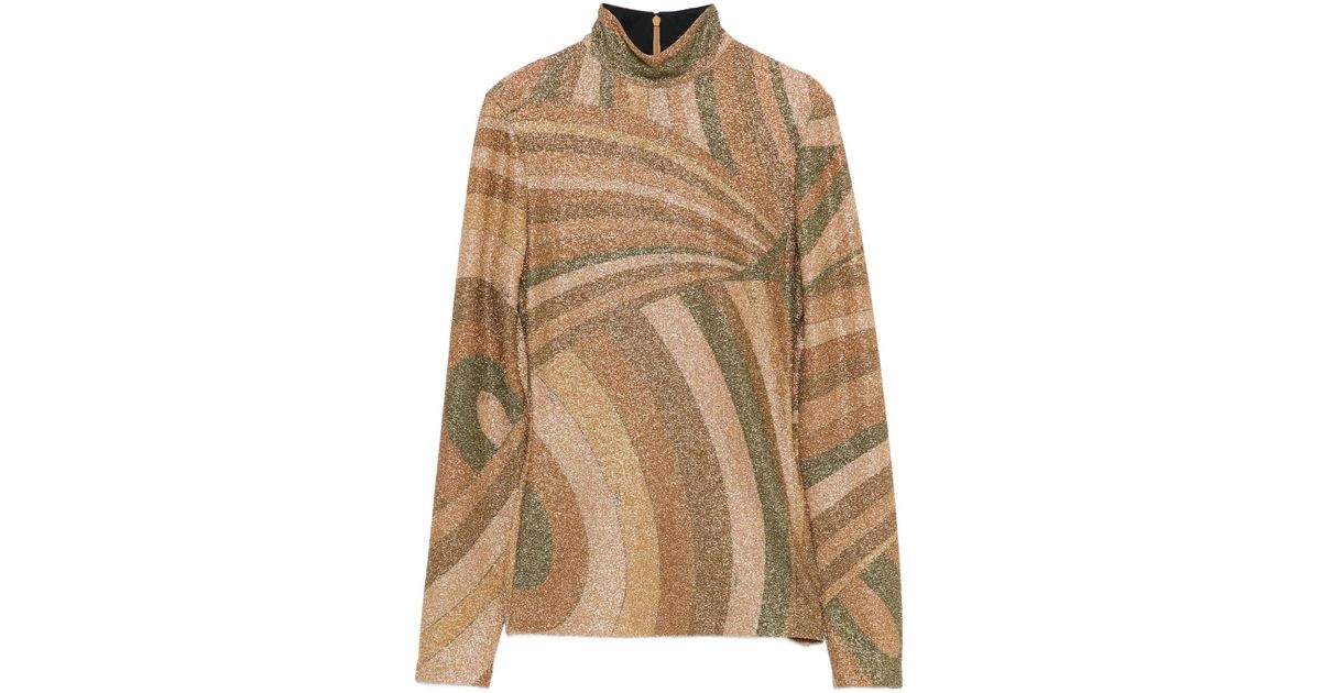 PUCCI Printed Top in Brown | Lyst UK