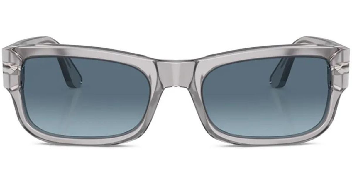 Persol Transparent-Frame Rectangle Sunglasses in Blue | Lyst UK