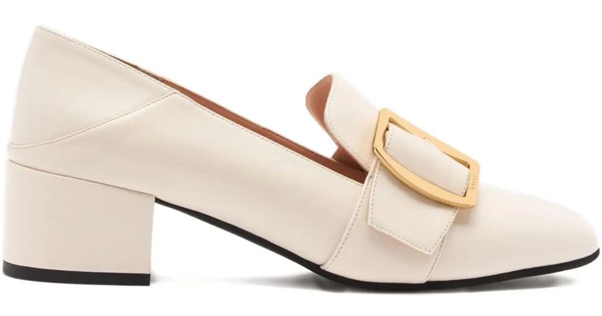 Bally 40Mm Boucle Leather Pumps in Natural | Lyst