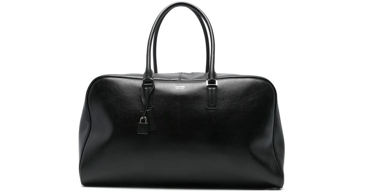 Tom Ford Leather Padlock Holdall in Black for Men | Lyst UK