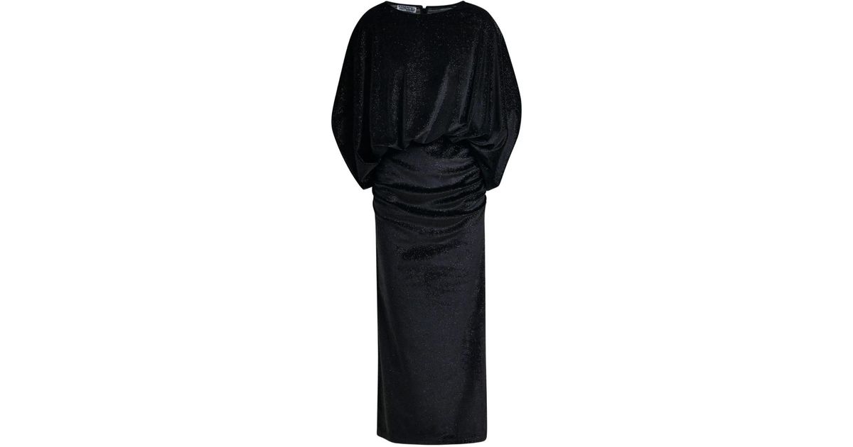 Essentiel Antwerp Ividence Draped Cape Maxi Dress in Black | Lyst