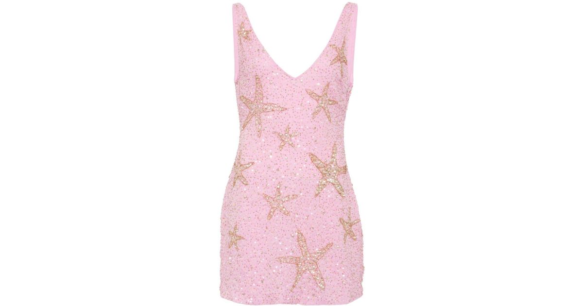 RIXO London Christabel Sequin-Embellished Dress in Pink | Lyst