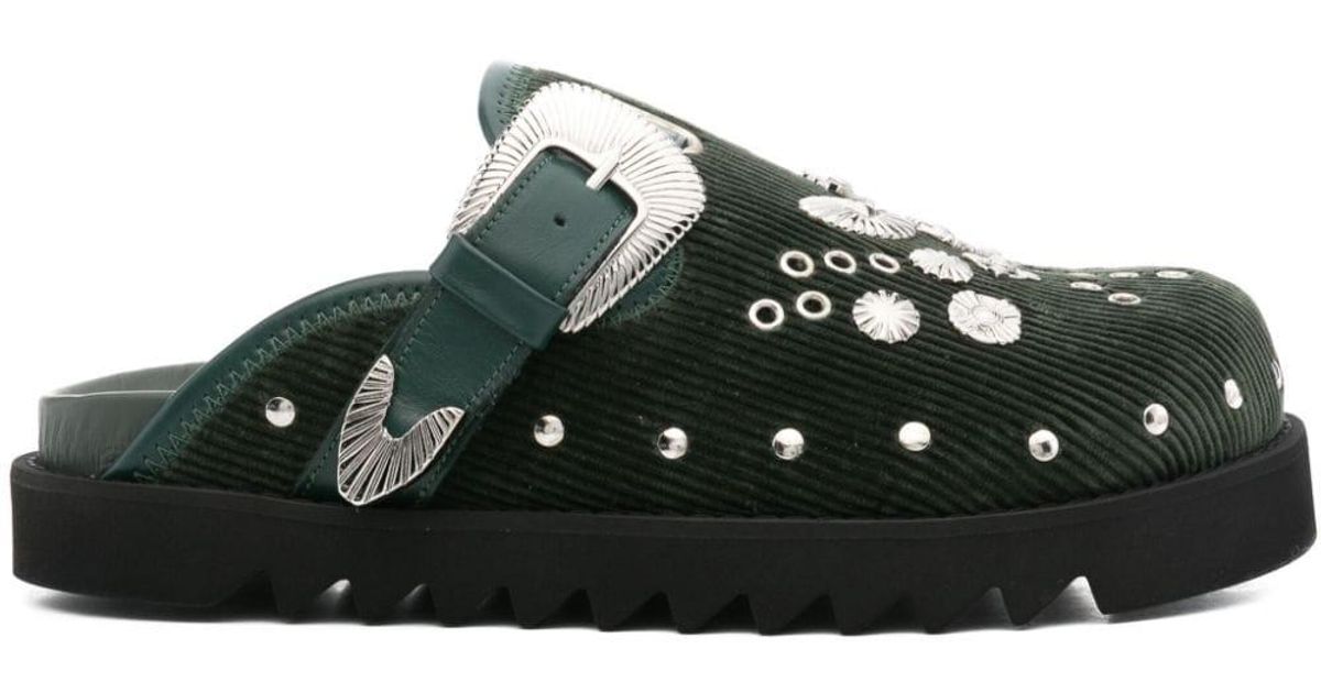Toga Virilis Eyelet-Metal Slippers in Black for Men | Lyst