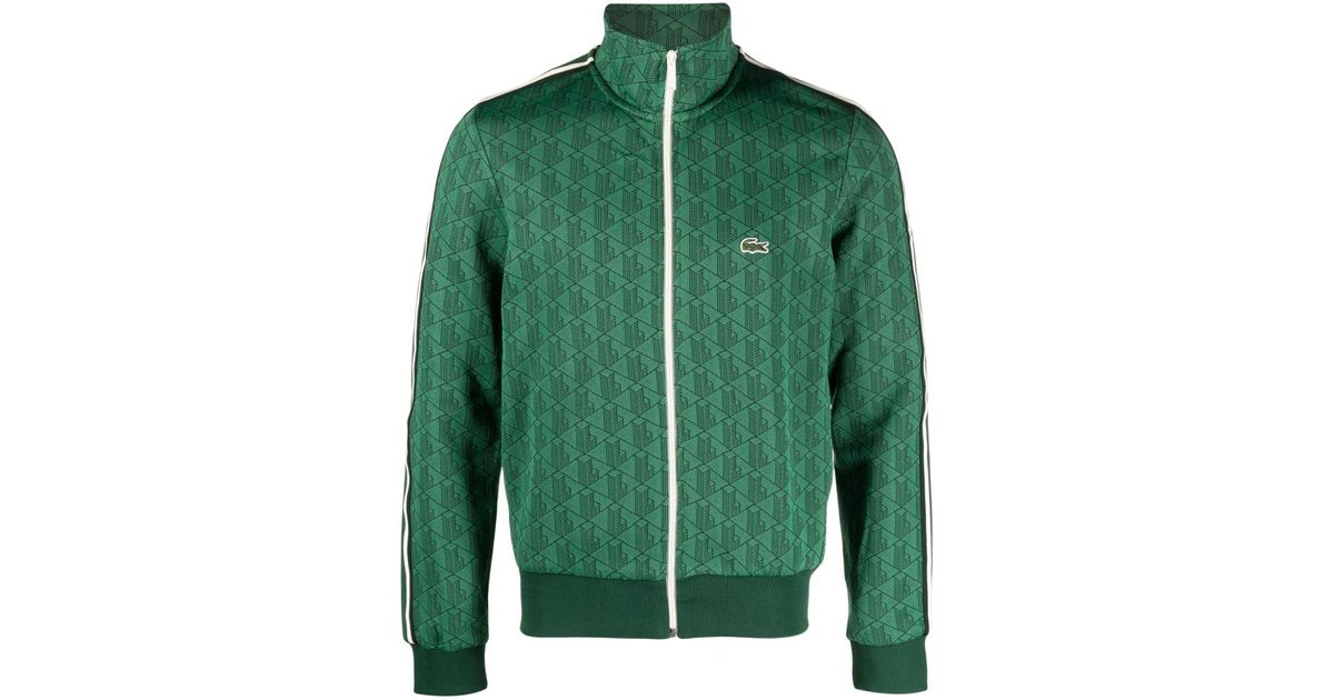 Lacoste Paris Monogram-Jacquard Track Jacket in Green for Men | Lyst UK