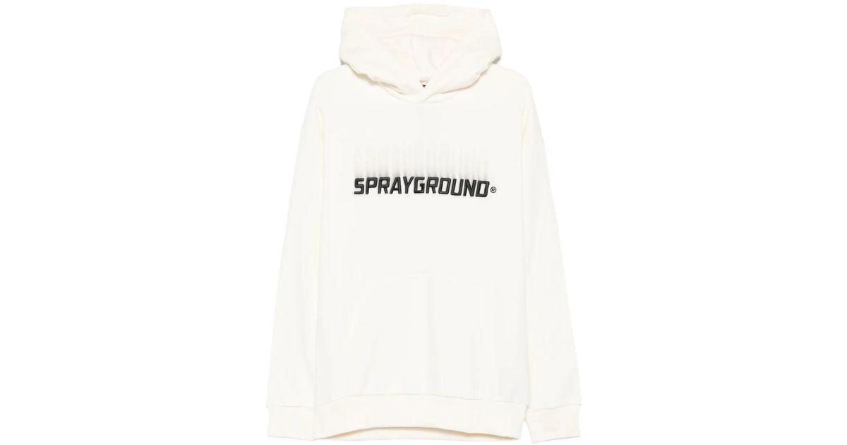 Sprayground Logo-Embroidered Hoodie in White for Men | Lyst UK