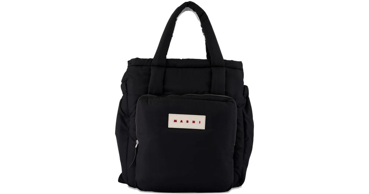 Marni Puff East/west Backpack in Black | Lyst