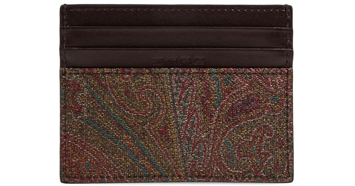 Etro Arnica Card Holder in Brown for Men | Lyst UK