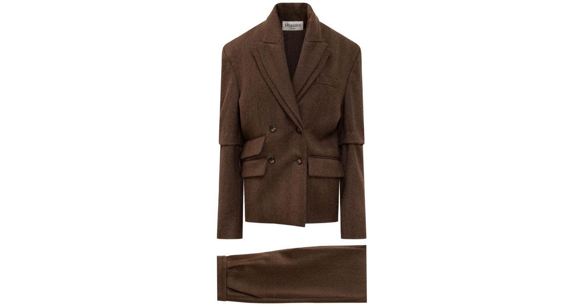 BATAKOVIC Belgrade Valerie Double-Breasted Suit in Brown | Lyst UK