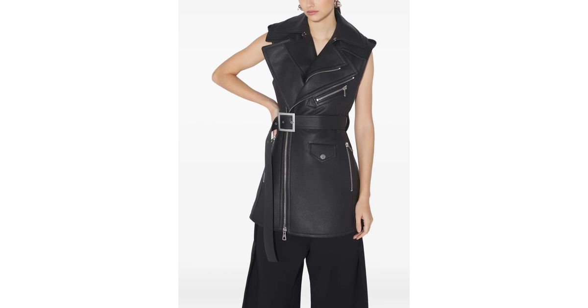 Jean Paul Gaultier Leather Vest in Black | Lyst UK