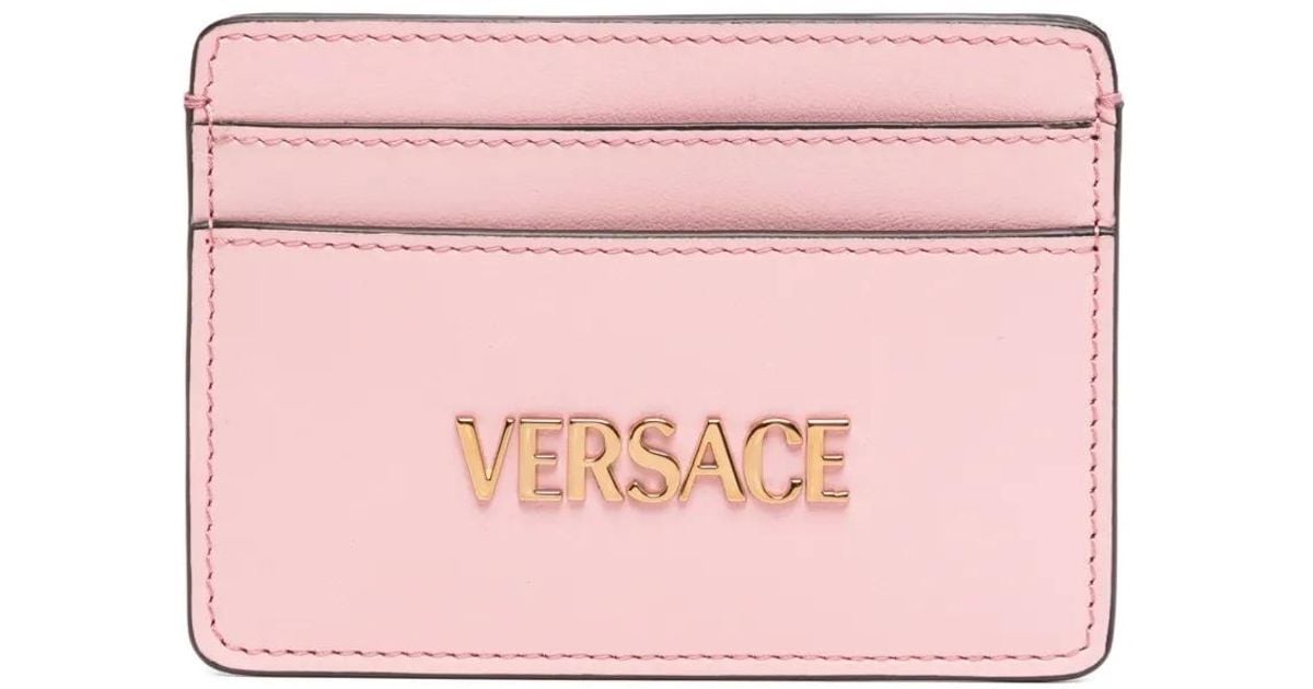 Versace Logo-Tag Card Holder in Pink | Lyst