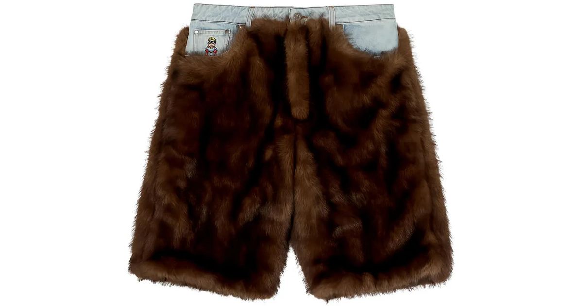 Kidsuper Faux-Fur Shorts in Brown for Men | Lyst UK