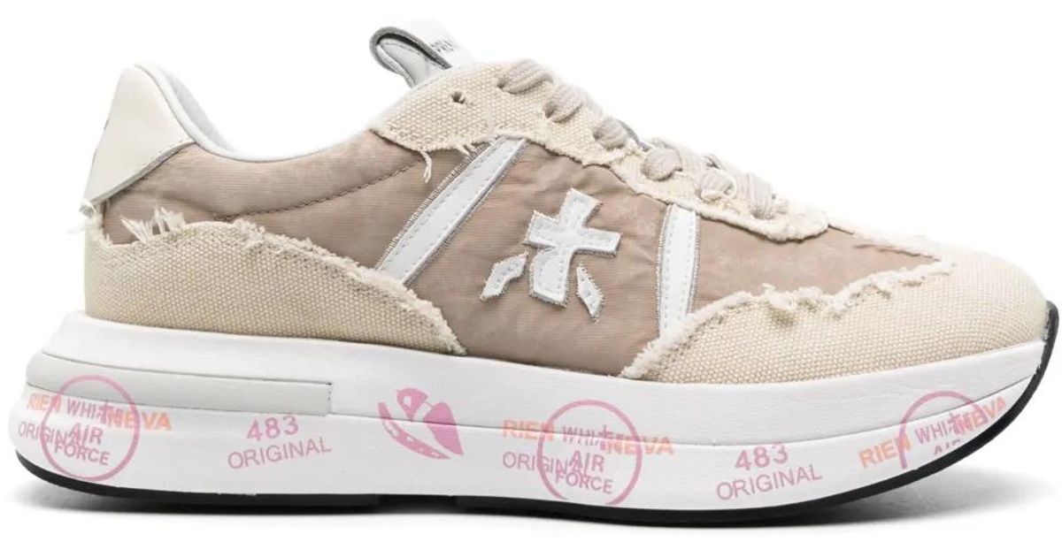 Premiata Layered And Cream Sneakers in White | Lyst