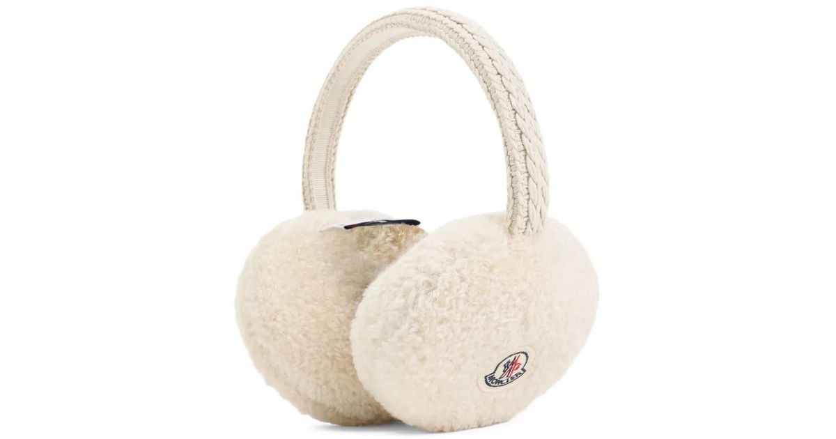 Moncler Teddy Ear Muffs in White | Lyst