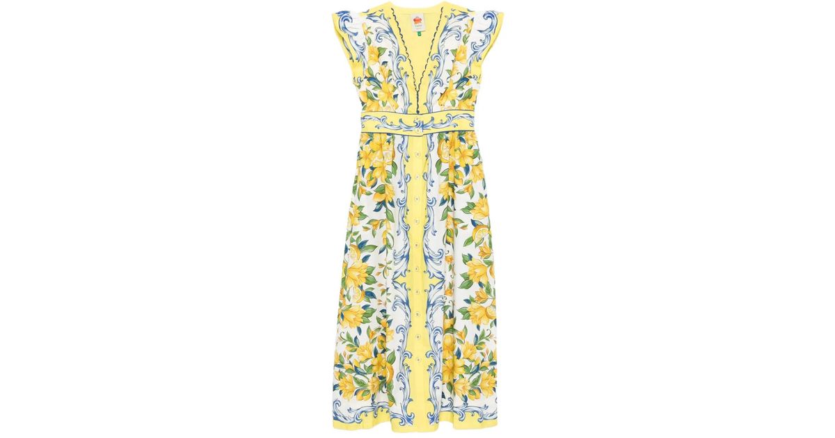 FARM Rio Sicily Maxi Dress in Yellow | Lyst