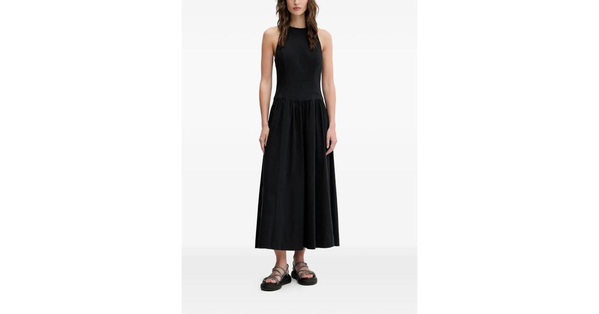 Abercrombie & Fitch A-Line Halterneck Midi Dress in Black | Lyst UK