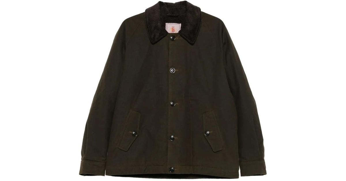 Baracuta Corduroy-Collar Jacket in Black for Men | Lyst UK