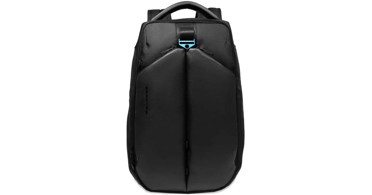 Piquadro Panelled Backpack in Black | Lyst