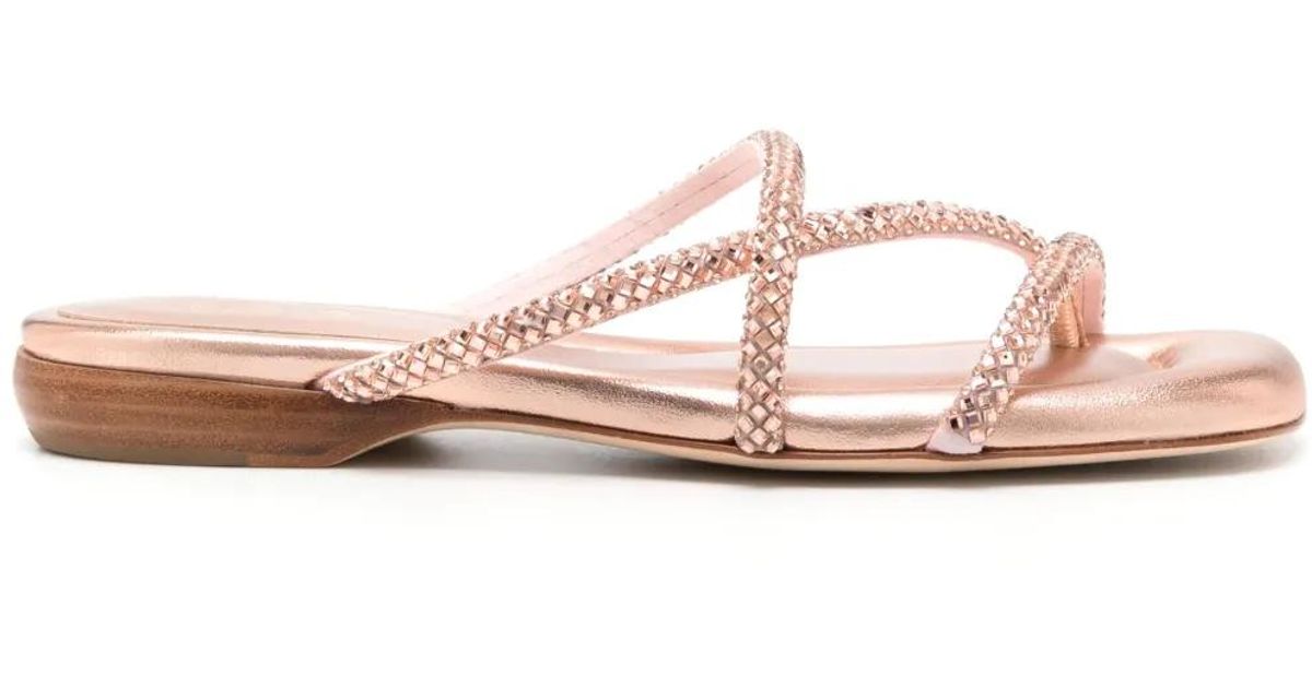 Ash Rubis Crystal-Embellished Slides in Pink | Lyst