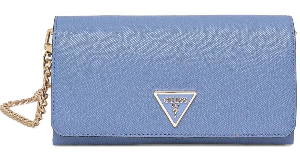 Guess Chain-Strap Textured Crossbody Bag in Blue | Lyst