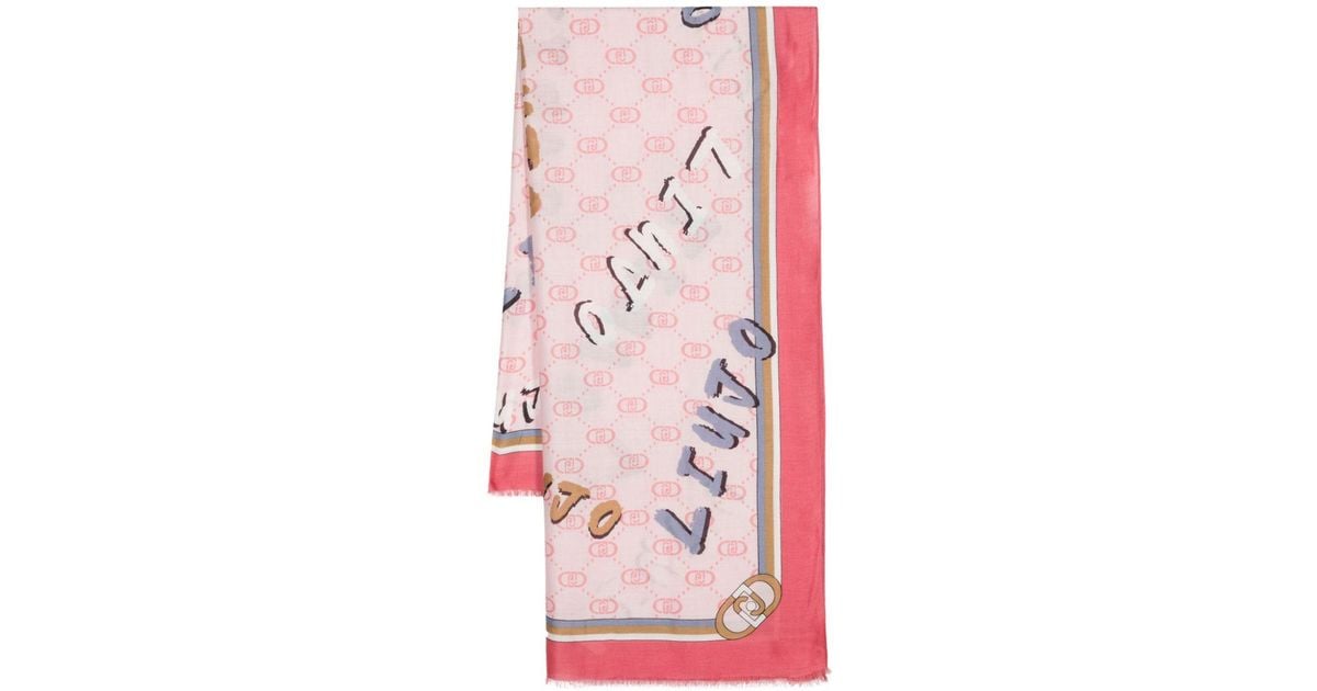 Liu Jo Monogram Stole in Pink | Lyst UK