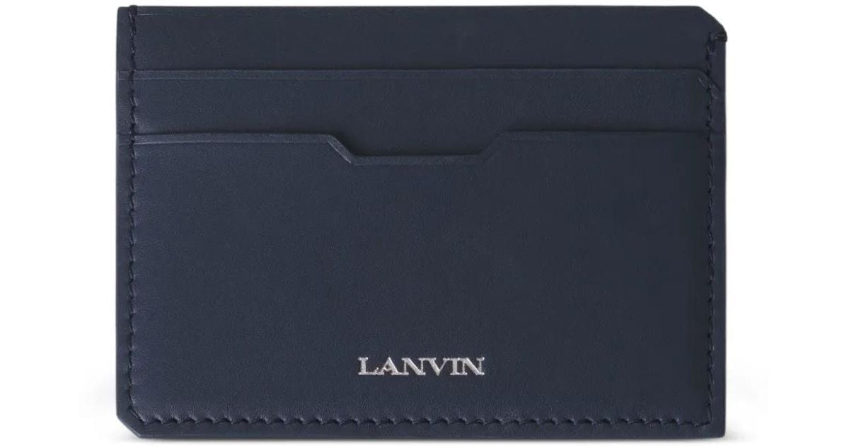 Lanvin Logo-Stamp Cardholder in Blue for Men | Lyst UK