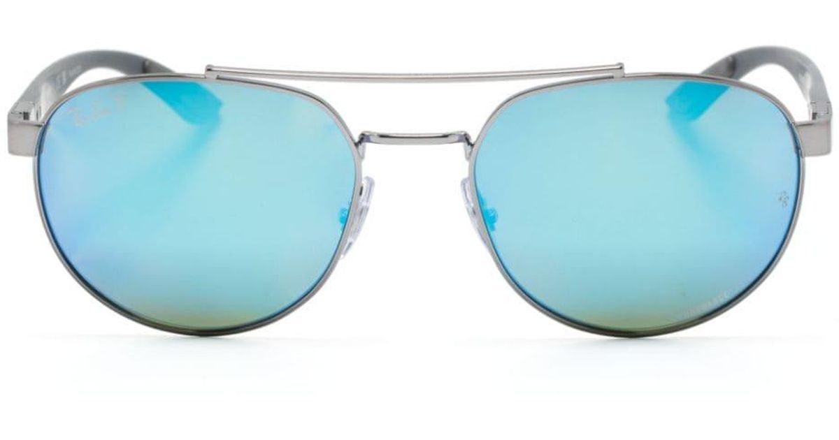 Ray-Ban Chromance Aviator-frame Sunglasses in Blue | Lyst