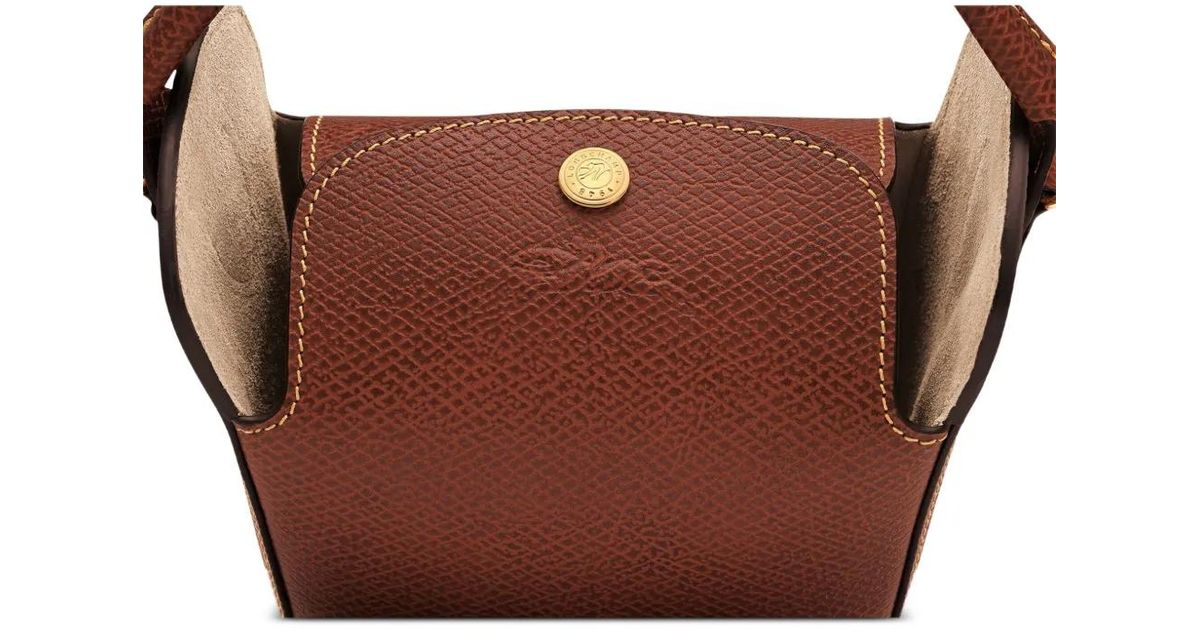 Longchamp Mini Épure Pop Corn Bucket Bag in Brown | Lyst UK