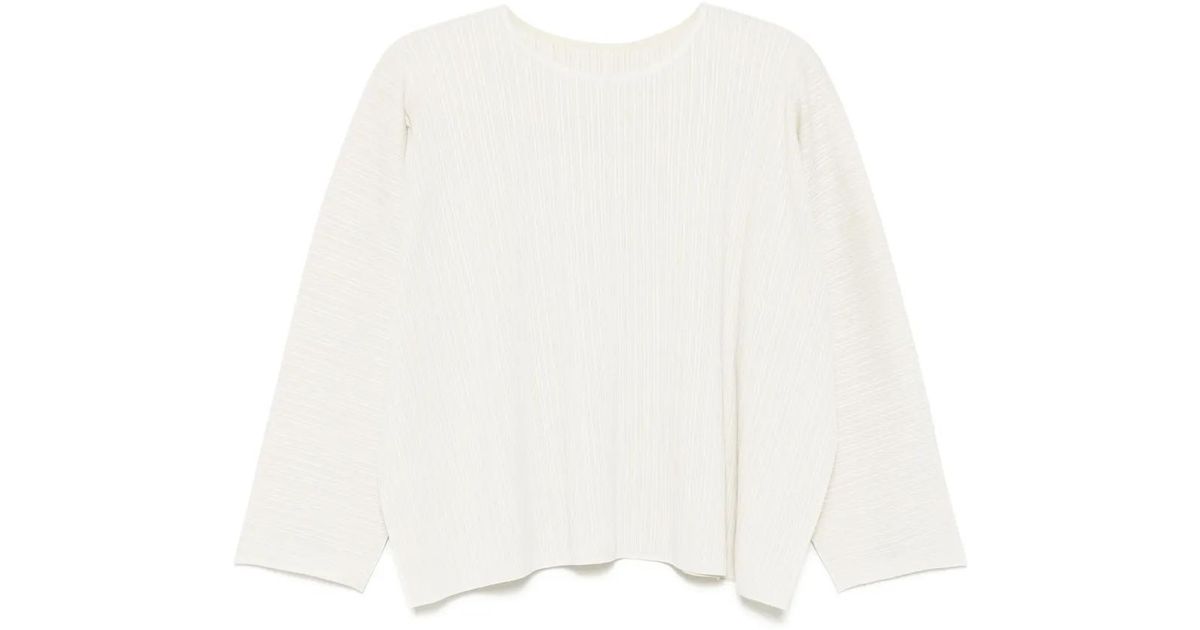 Pleats Please Issey Miyake A-Poc Shell Pleated Top in White | Lyst