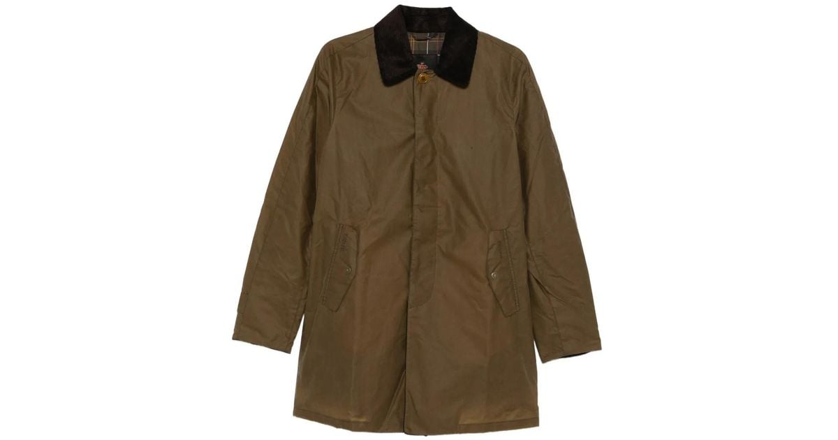 Baracuta The Original Barbour Tartan Corduroy Collar Coat in Green for ...