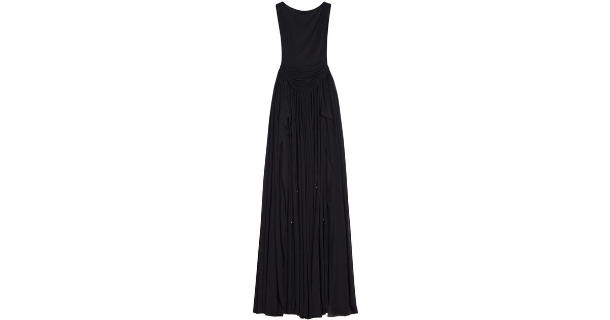 Lanvin Draped Gown in Black | Lyst