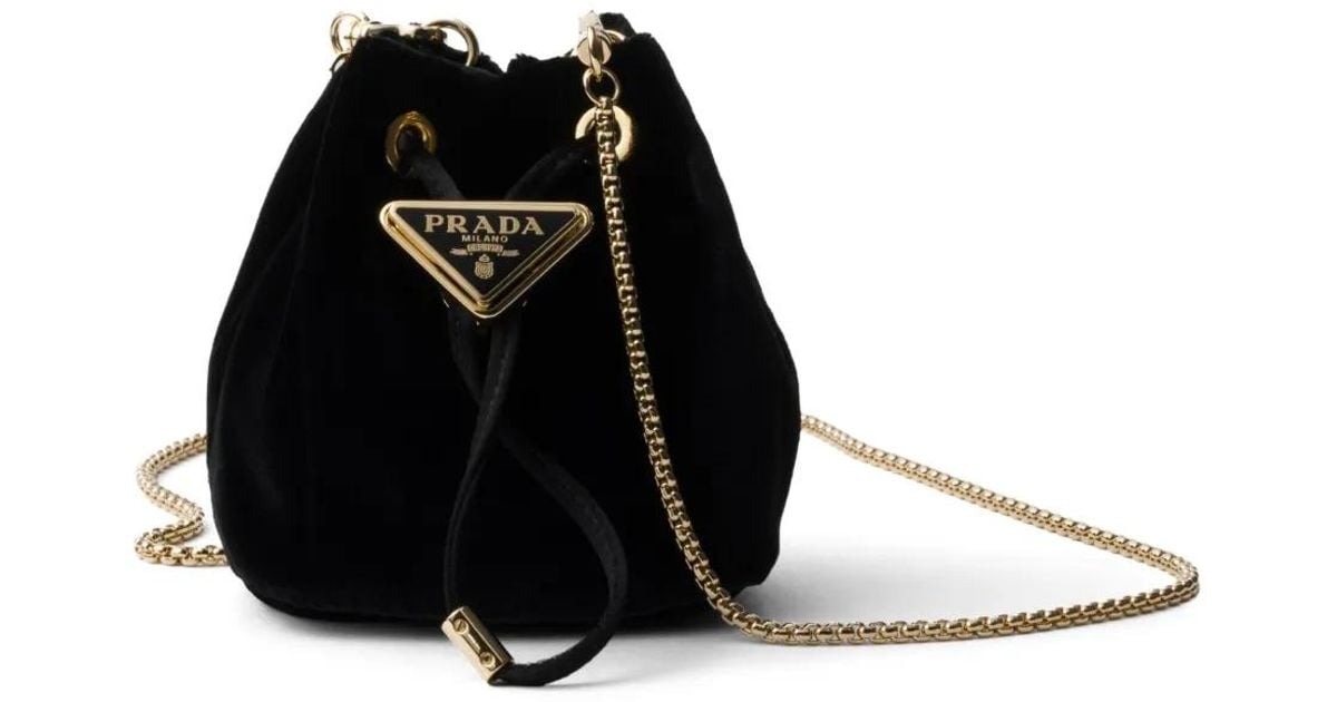 Prada Velvet Mini Bag in Black | Lyst