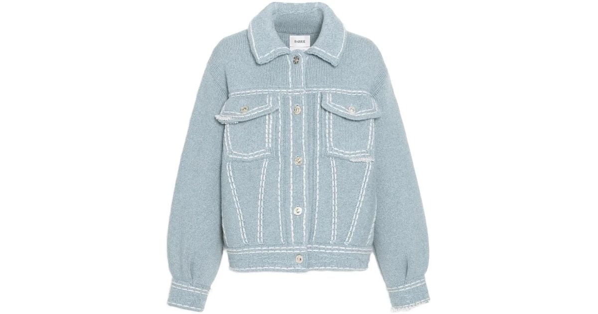 Barrie Contrast-Stitching Jacket in Blue | Lyst UK