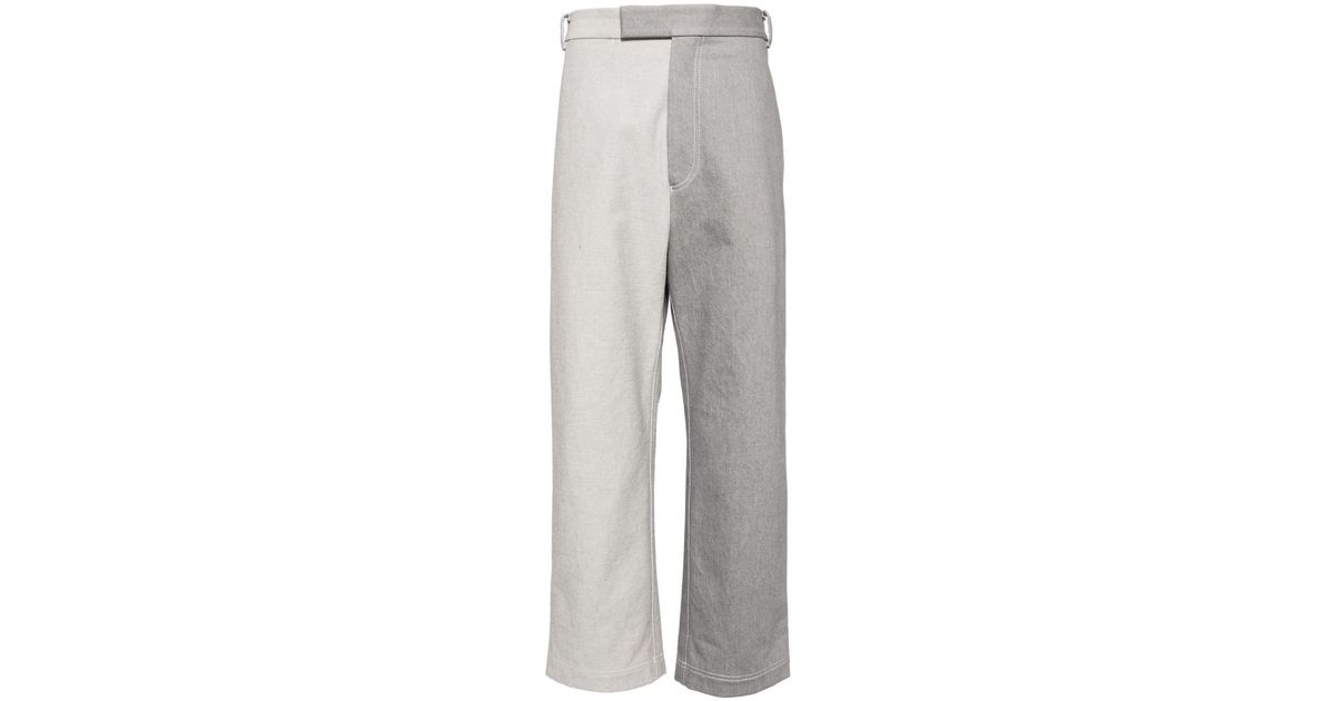 Thom Browne Two-Tone Denim Jeans in Gray for Men | Lyst