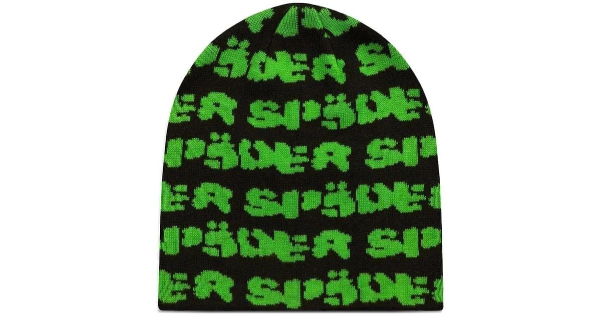 Sp5der Logo-Intarsia Beanie Hat in Green for Men | Lyst