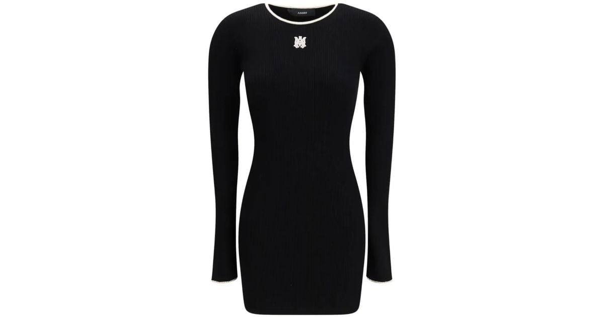 Amiri Ma Logo-Embroidery Mini Dress in Black | Lyst UK