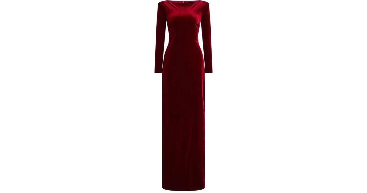 retroféte Alizee Velvet Maxi Dress in Red | Lyst